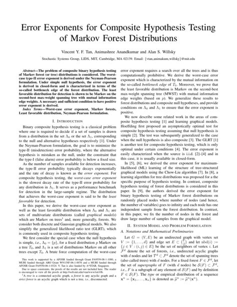 Error Exponents For Composite Hypothesis Testing Of Markov Forest