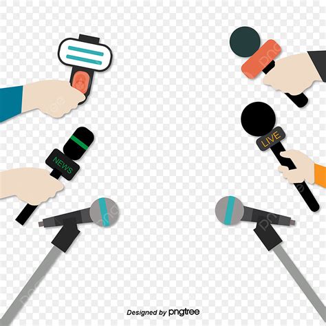 뉴스 미디어 기자 인터뷰 일러스트 마이크로폰 회견 미디어 Png 일러스트 및 벡터 에 대한 무료 다운로드 Pngtree