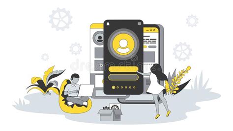 UI UX Layouts Design Concept In Flat Design With People Vector