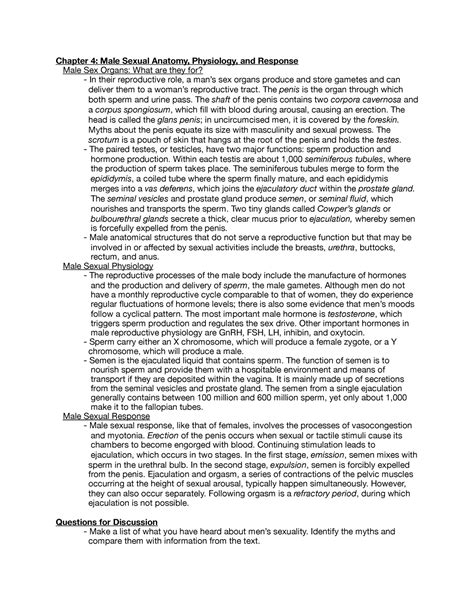 Human Sexuality Chapter Chapter Male Sexual Anatomy Physiology And Response Male Sex