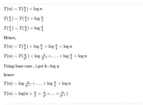 Algorithm Solving The Recurrence Tn Tn2 Lg N Stack Overflow
