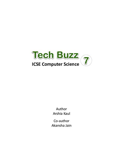 Download Icse Class 7 Computer Studies Tech Buzz Pdf Online 2020