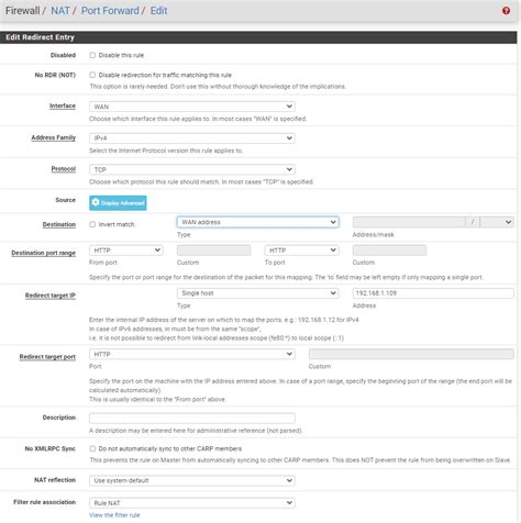 No Funciona Port Forward Rpfsense