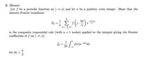 Solved 5 Bonus Let F Be A Periodic Function On And Chegg Com