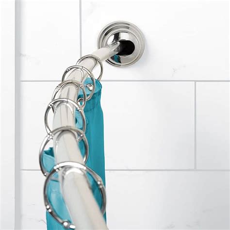 Zenna Home Neverrust Aluminum Tension Curved Shower Curtain Rod