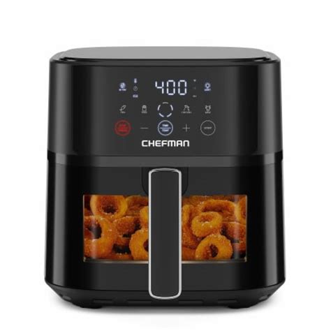 Chefman Turbofry Touch 6 Qt Windowed Air Fryer W Hi Fry Button Black