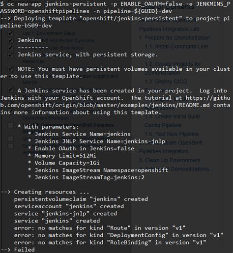Command Line Interface Openshift Error Adding Jenkins App To A Project Stack Overflow