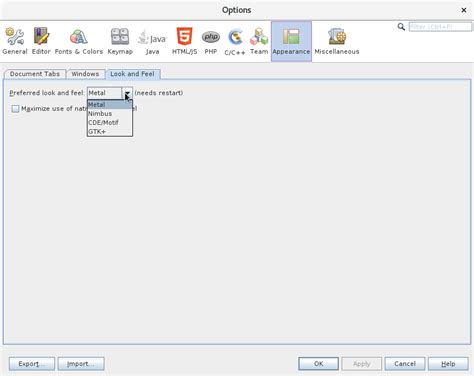 Java Netbeans 81 Gnome 3 Gtk Ui Font And Tabs Height Stack Overflow