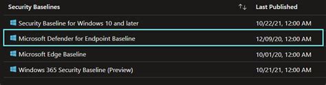 60 Defender For Endpointmde Apply Security Baseline Policy