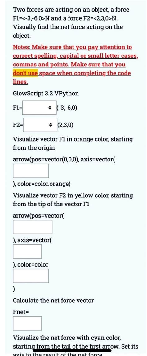 Solved Two Forces Are Acting On An Object A Force Chegg