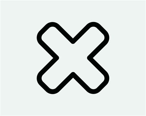Cross Icon X Mark Error Problem Negative Reject Wrong Cancel Delete Remove Black White Sign