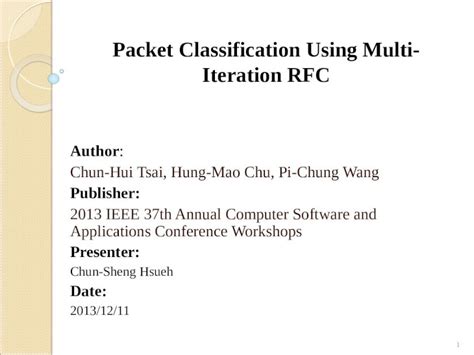 Ppt Packet Classification Using Multi Iteration Rfc Dokumentips