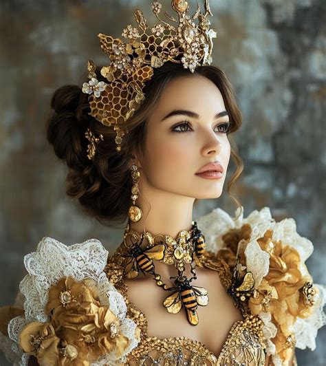 Queen Bee With Honeycomb Inspired Crown Queen Bee Costume Diy Queen