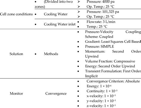 The Initial Conditions Boundary Conditions And Convergence Criteria