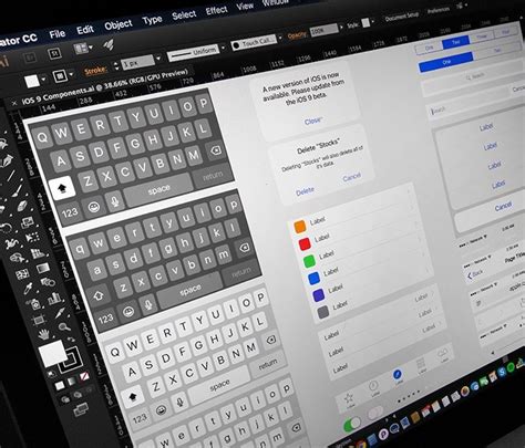 free ios 9 core components vector titanui
