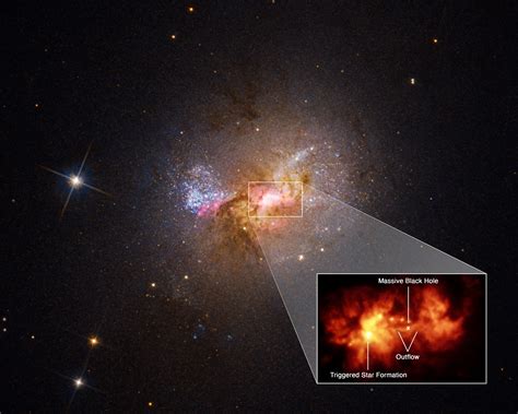 Hubble Spots A Black Hole Igniting A Firestorm Of Star Formation In A