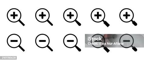확대 축소 아이콘 벡터의 집합입니다 더하기 및 빼기 기호 기호가 있는 돋보기 0명에 대한 스톡 벡터 아트 및 기타 이미지 0명 개념 개념과 주제 Istock
