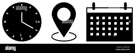 Time Address And Date Icons Vector Illustration Stock Vector Image