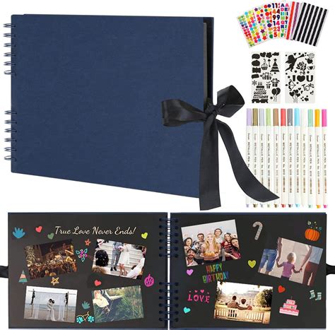 Boic Album Photo Scrapbooking 80 Pages Noir Diy Traditionnel Scrapbook