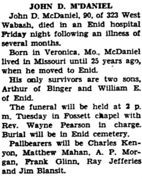 John D Mcdaniel 1859 1949 Find A Grave Memorial