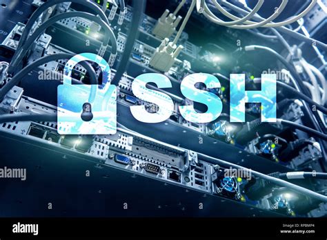 Ssh Secure Shell Protocol And Software Data Protection Internet And Telecommunication Concept
