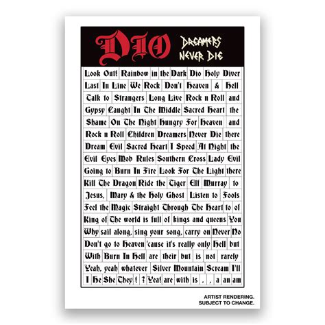 Dio Word Magnet Set Bandwear