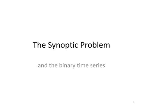 Ppt The Synoptic Problem Powerpoint Presentation Free Download Id 5504292