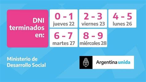 Calendario De Pago Tarjeta Alimentar Ciudad De Maciá