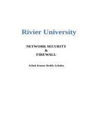 CS572 NetworkSecurity And Firewall Project Docx Rivier University