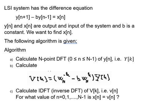 LSI System Has The Difference Equation Y N 1 Chegg