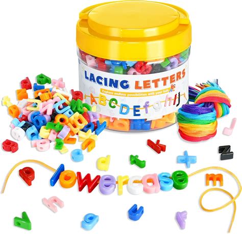 278 Pcs Lacing Letters Beads Lowercase Alphabet Learning