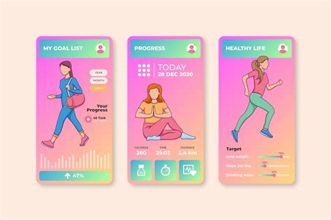 목표 및 습관 추적 앱 무료 벡터