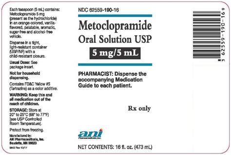 Metoclopramide Oral Solution Fda Prescribing Information Side Effects And Uses