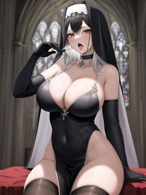 Rule 34 Big Breasts Huge Butt Nun Outfit Thick Thighs Tongue Out