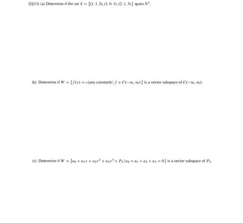 solved [1] 15 a determine if the set