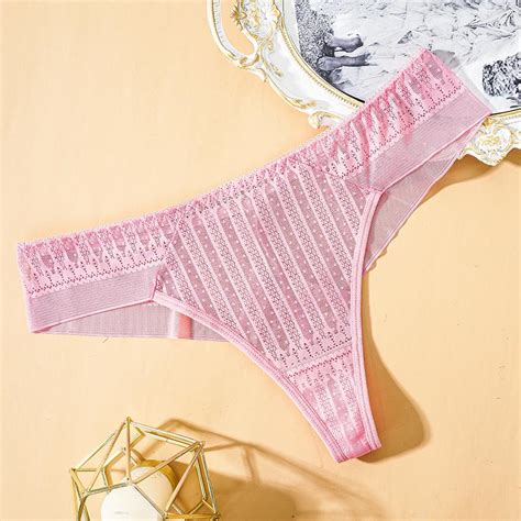 Buy Sexy Hollow Mesh Thongs Panties Womens Low Waist Breathable Briefs