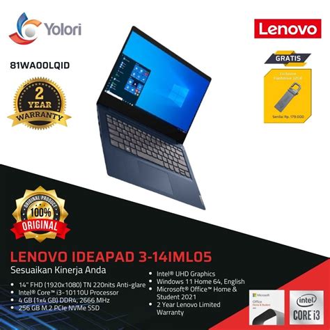 Lenovo Ideapad 3 14iml05 I3 10110u 4gb 256gb Intel Uhd Windows 11 Ohs
