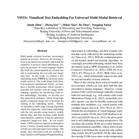 Vista Visualized Text Embedding For Universal Multi Modal Retrieval