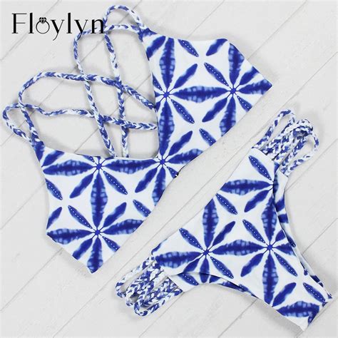 Buy Floylyn Brand Crochet Swimwear Women Sexy Push Up