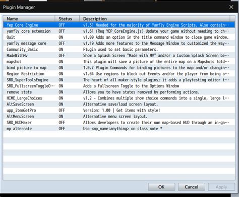 Yanfly Engine Core Menus Missing Rpg Maker Forums