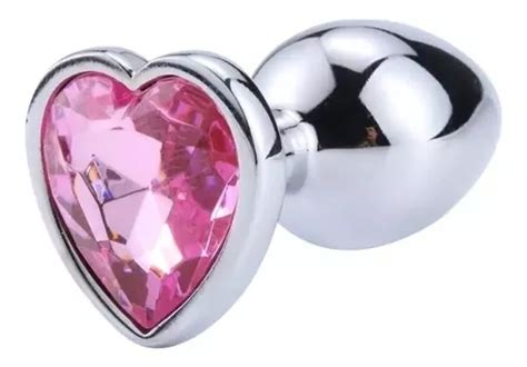 Plug Dilatador Anal Metalizado Joya Corazón Cuotas Sin Interés