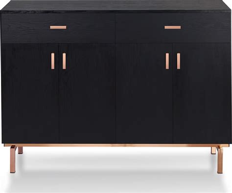 Furniture Of America Brysin Servidor Buffet De 2 Cajones Estilo Contemporáneo Color Negrooro