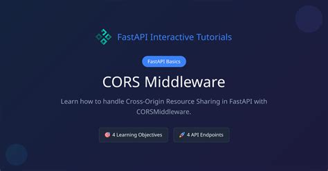 Cors Middleware Fastapi Basics Fastapi Tutorial