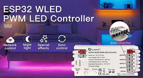 Wireless 5 In 1 Strip WLED ESP32 WiFi LED PWM Controller