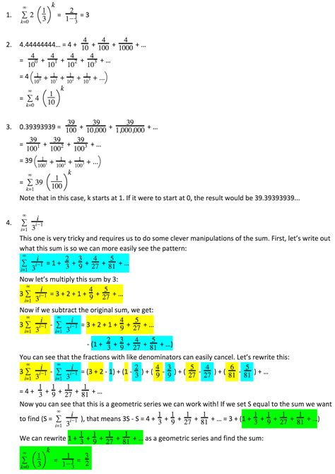 Solutions Infinite Geometric Series Turn The Wheel