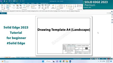Solid Edge Tutorial Drawing Template A Landscape For Beginner YouTube