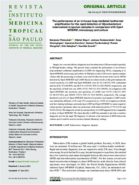 Pdf The Performance Of An In House Loop Mediated Isothermal