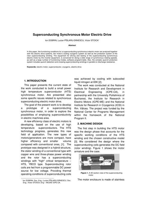 Pdf Superconducting Synchronous Motor Electric Drive