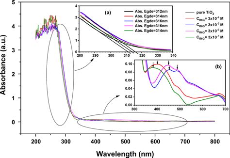 The Absorption Spectra Of Pure And Different Molar Concentrations Of