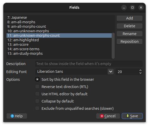 Extra Fields Ankimorphs